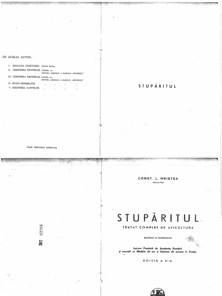 Stuparitul Tratat De Apicultura Hristea Pdf