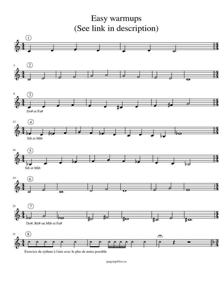 Easy Songs and Exercises For Beginner Trumpet PDF | PDF