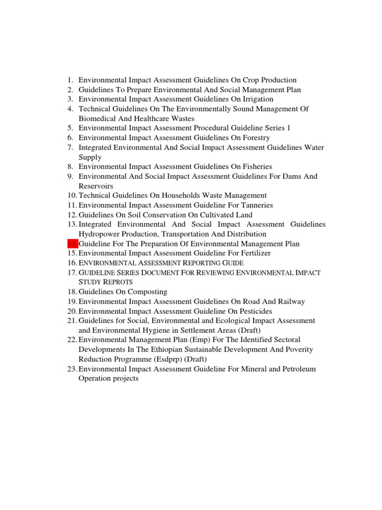Environmental Impact Assessment Guidelines | PDF