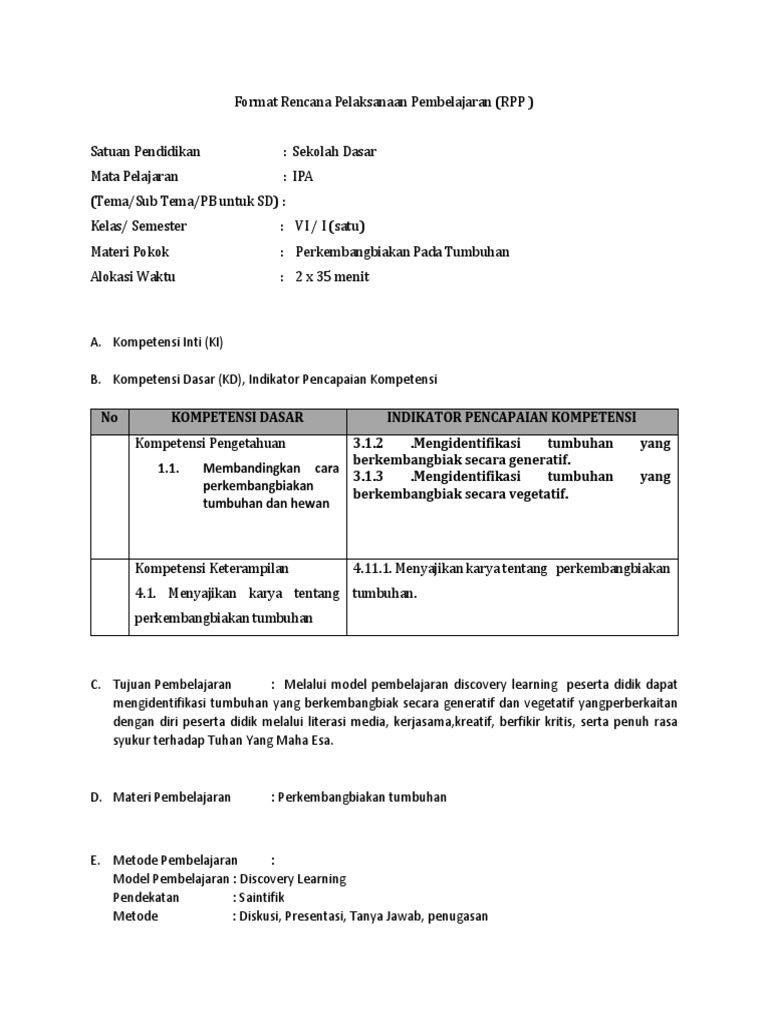 Contoh RPP Ipa Leny | PDF