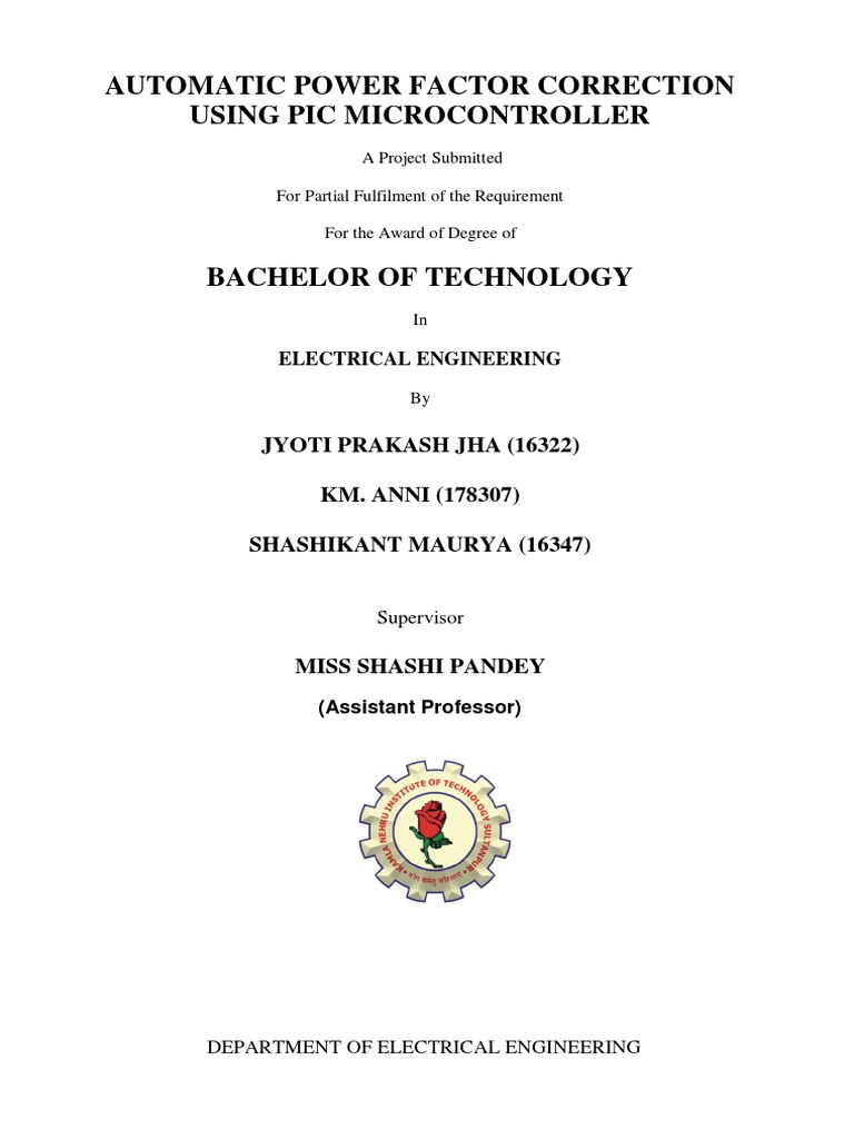 Automatic Power Factor Correction Using Pic Microcontroller PDF | PDF | Capacitor | Power Inverter