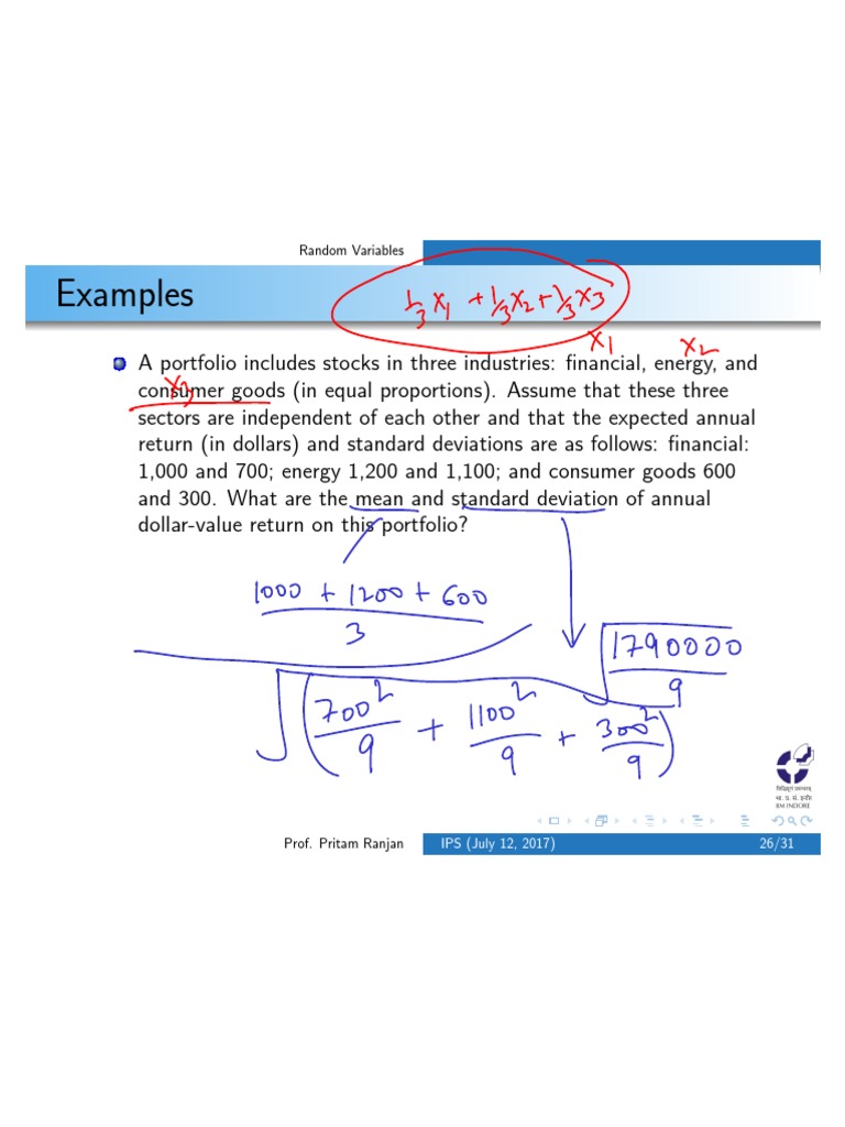 Examples: Random Variables | PDF | Sharpe Ratio | Volatility (Finance)