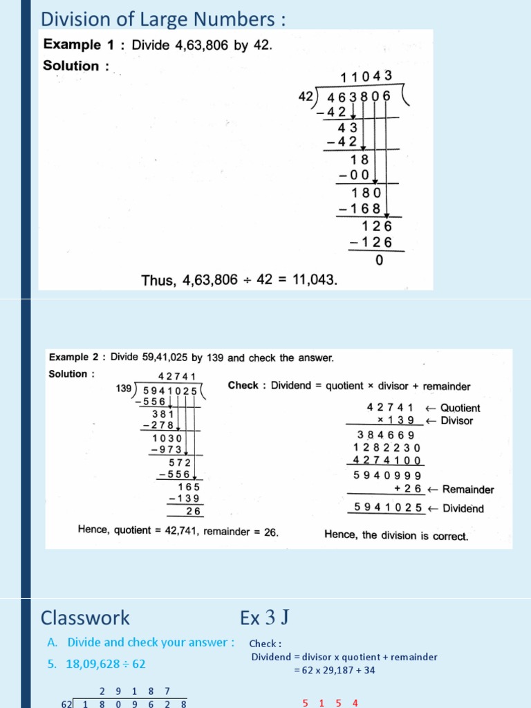 Operations On Large Numbers - Part 10 | PDF