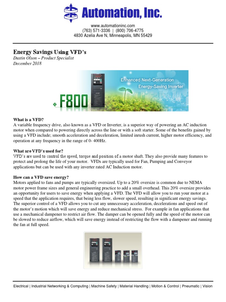 Energy Savings Using VFDs 0 | PDF | Electric Motor | Electromagnetism