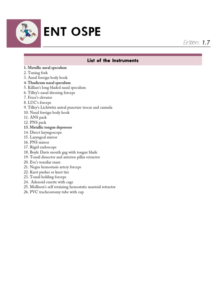 ENT OSPE Instrument Overview | PDF | Thyroid | Medicine