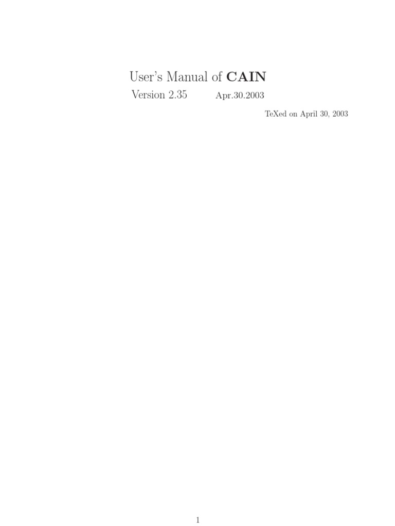 Cain and Abel User Manual | PDF | Electron | String (Computer Science)