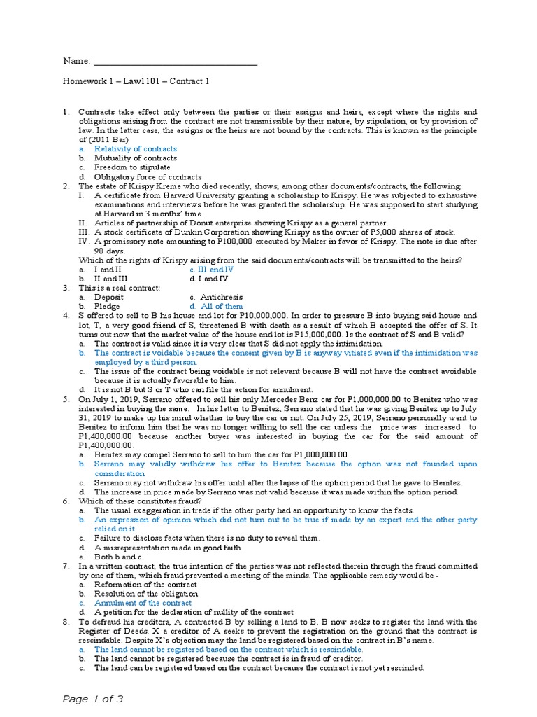 Contract Principles and Case Studies | PDF | Consideration | Fraud