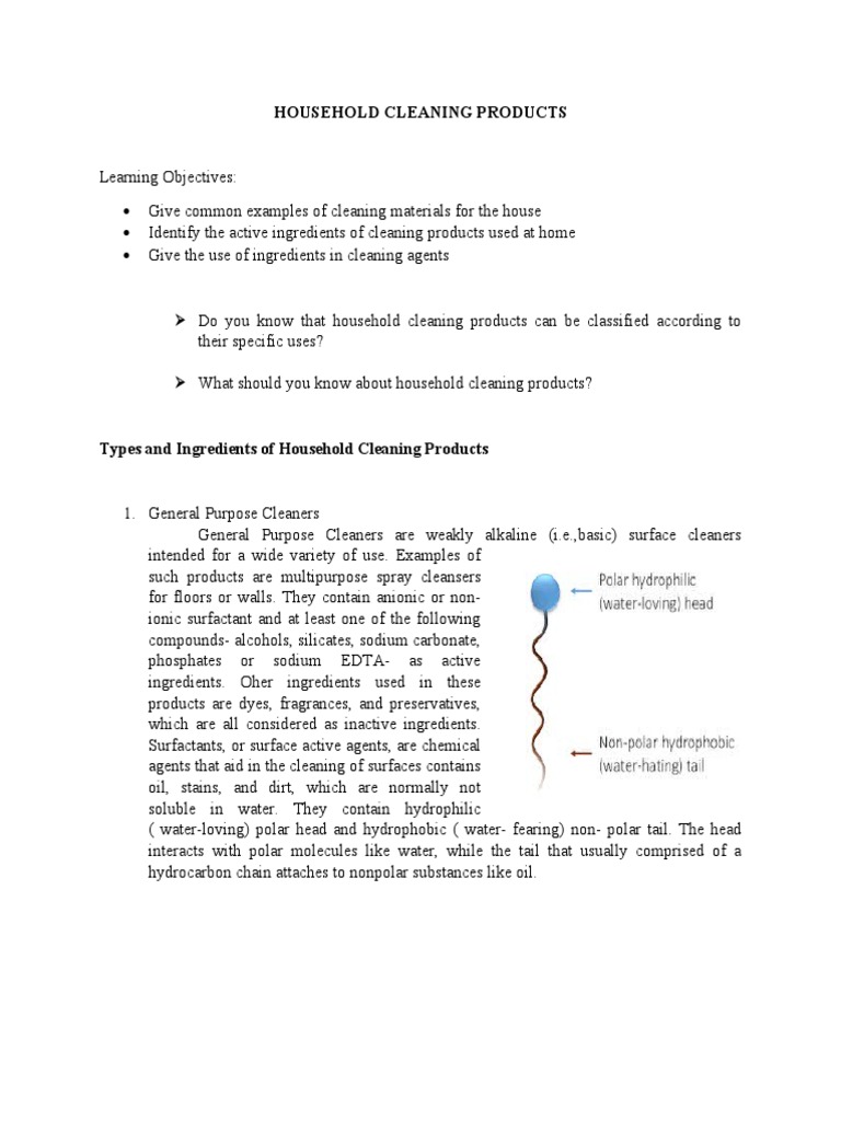 Household Cleaning Products | PDF | Surfactant | Disinfectant