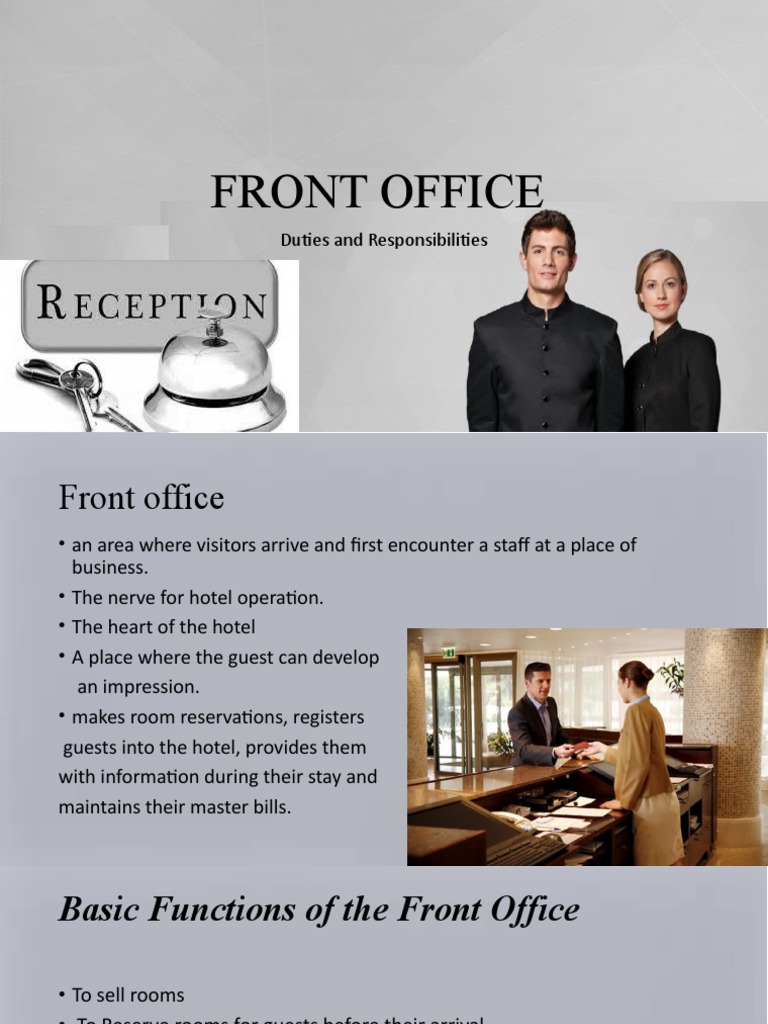 Front Office: Duties and Responsibilities | PDF | Service Industries ...