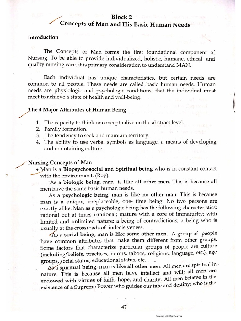 2 Man and His Basic Human Needs | PDF