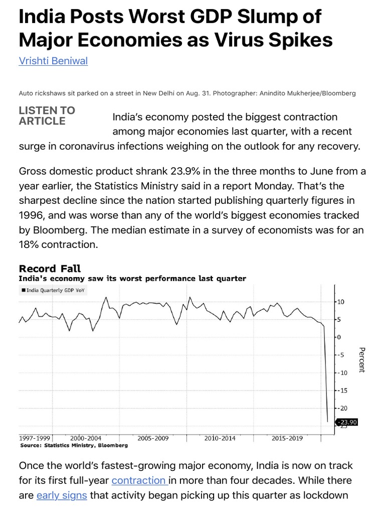 India Economy Status | PDF | Recession | Economies