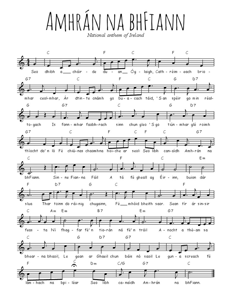Traditionnel - Amhrán Na Bhfiann | PDF
