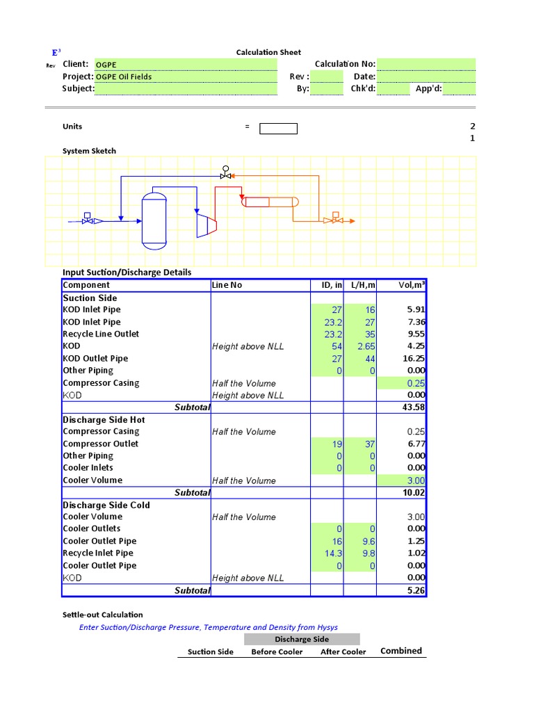 Compressor Settle Out Calc 2014 Ver A | PDF | Density | Enthalpy