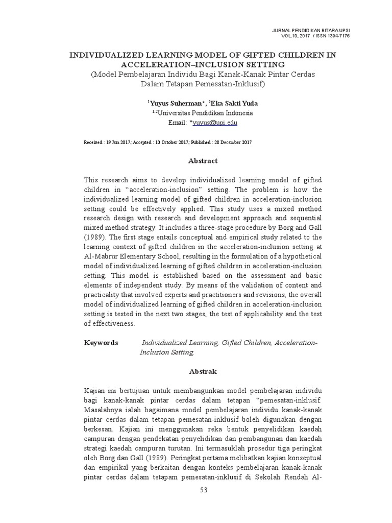 Individualized Learning Model for Gifted Kids | PDF | Intellectual ...