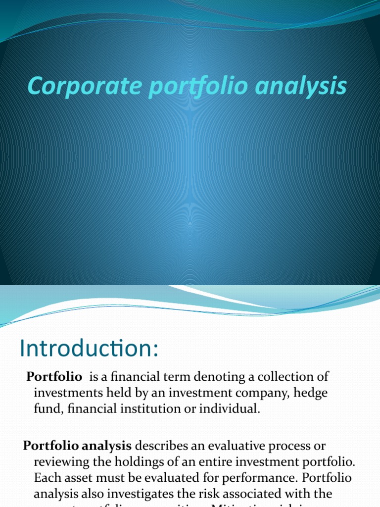 Corporate Portfolio Analysis | PDF | Modern Portfolio Theory | Investing