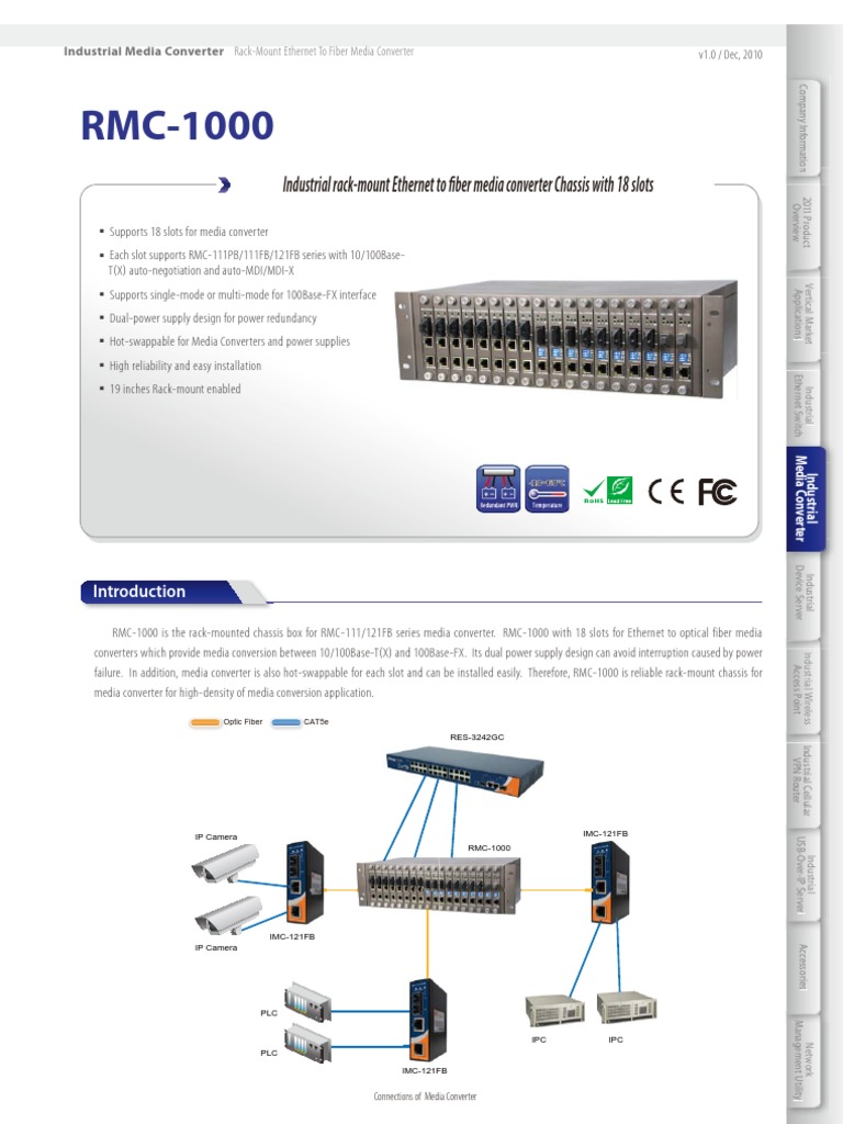Datasheet RMC-1000 v1.0 | PDF | Network Switch | Ethernet