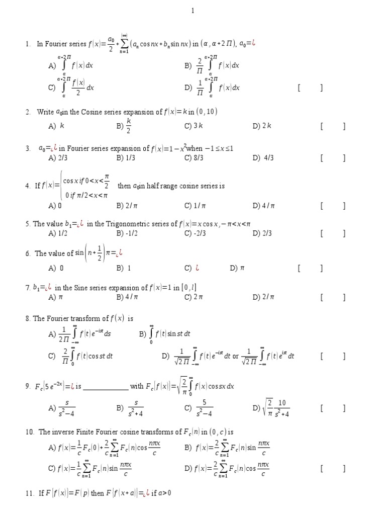 Fourier Series and Transform Fundamentals | PDF | Sine | Fourier Series