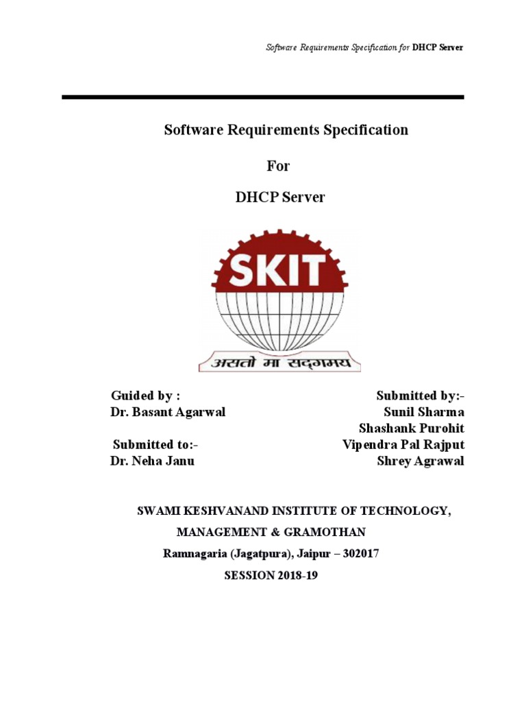 SRS DHCP PDF | PDF | Ip Address | Domain Name System