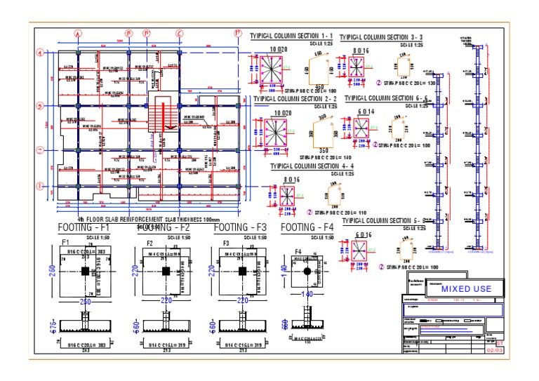 Footing - F1 Footing - F2 Footing - F3 Footing - F4: A B D 4 C B' | PDF ...