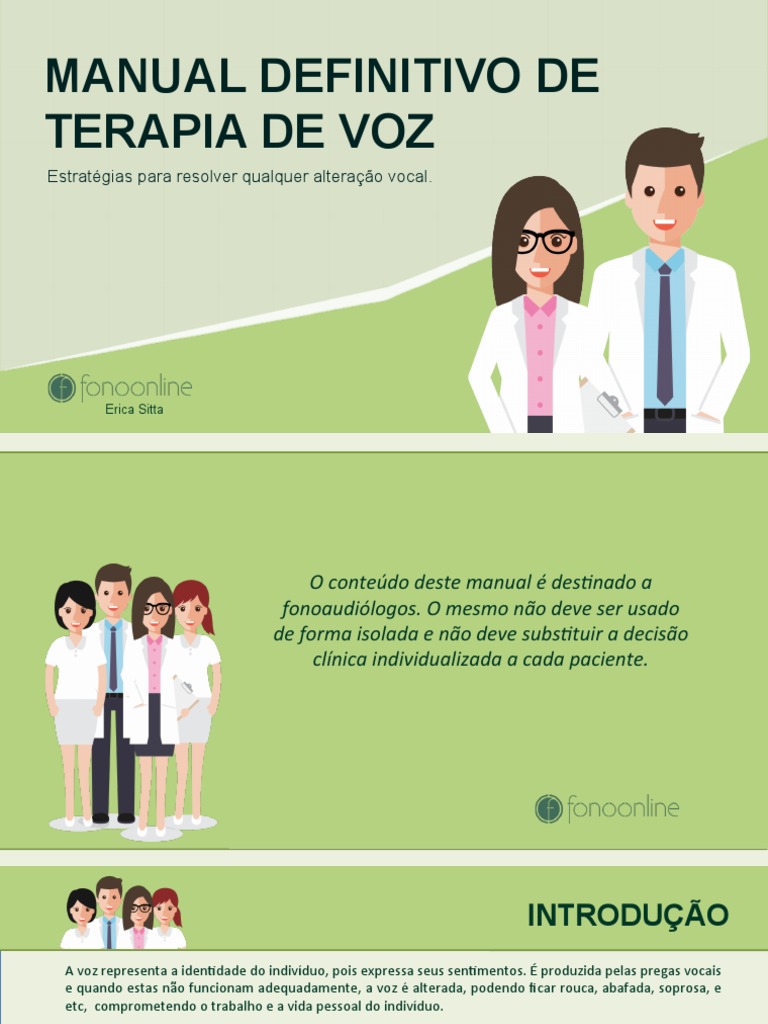 Guia de Terapia Vocal para Fonoaudiólogos | PDF | Voz humana | Canto