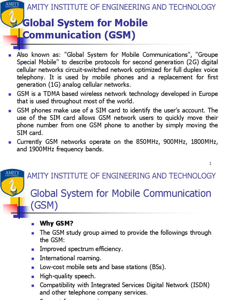 Global System For Mobile Communication (GSM) | PDF | Gsm | Radio ...