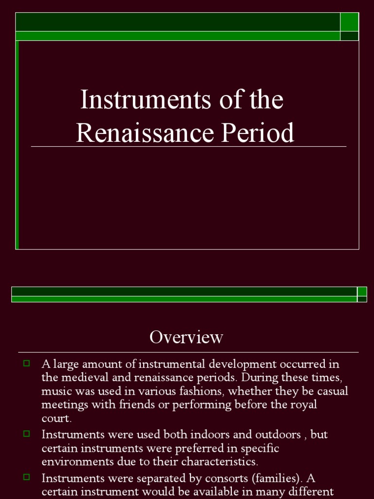 Renaissance Instrument Powerpoint | PDF | String Instruments | Harpsichord
