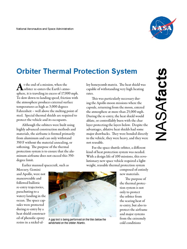 NASA Facts Orbiter Thermal Protection System 2006 | PDF