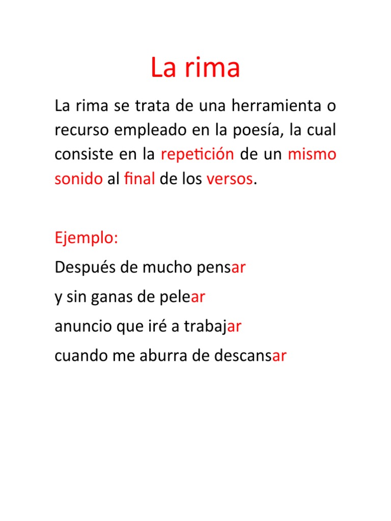 La Rima 3º | PDF | Artes del Lenguaje y Comunicación | Arte