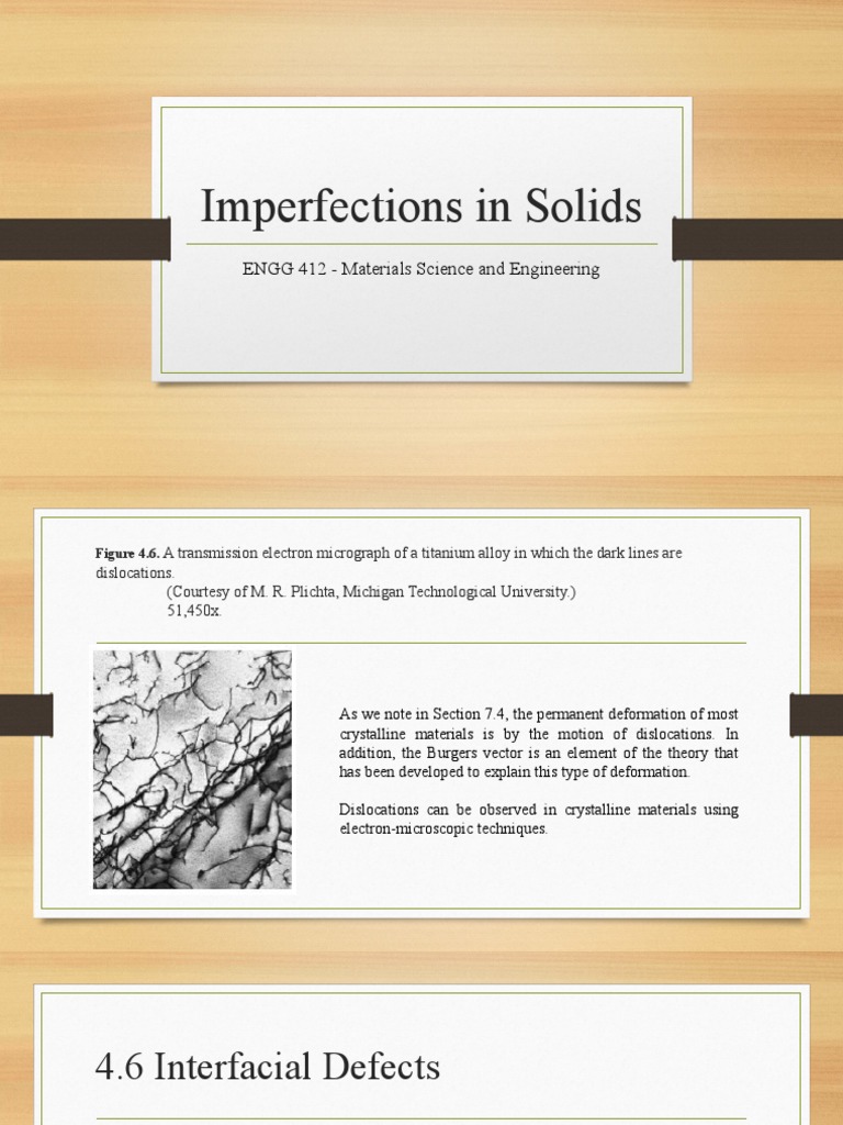 Imperfections in Solids | PDF | Microscope | Electron Microscope