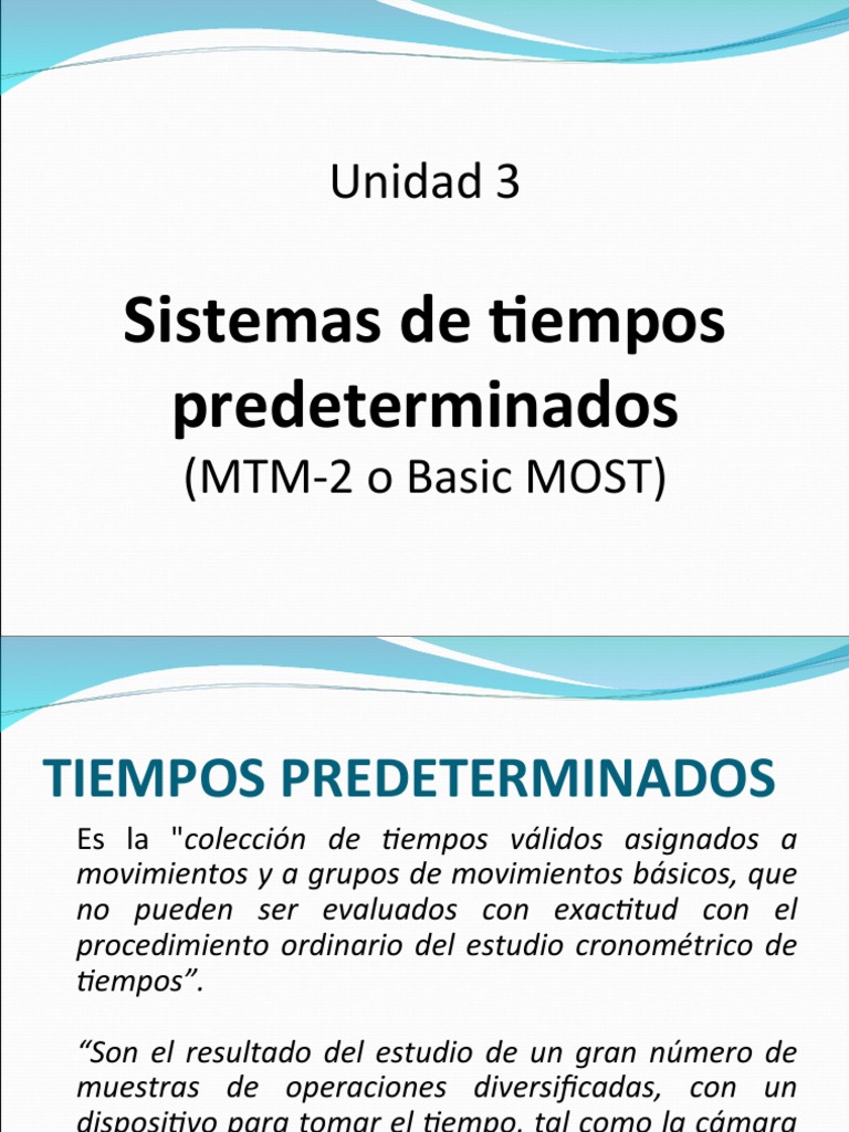 Unidad 3: Sistemas de tiempos predeterminados | Science | Ciencia y ...