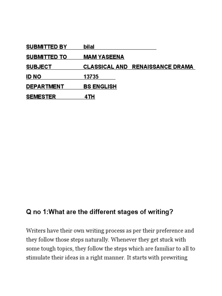 Stages of Writing and Compare/Contrast Guide | PDF | Cognition ...