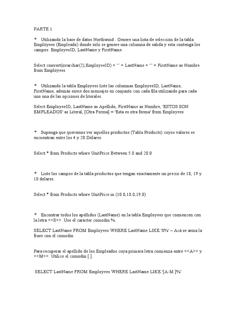 Dokumen - Tips - Ejercicios SQL Server Resueltos | PDF | Bases de datos ...
