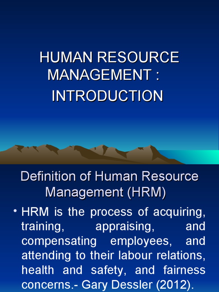 Lec. 2 HRM Introduction | PDF | Human Resource Management | Human Resources