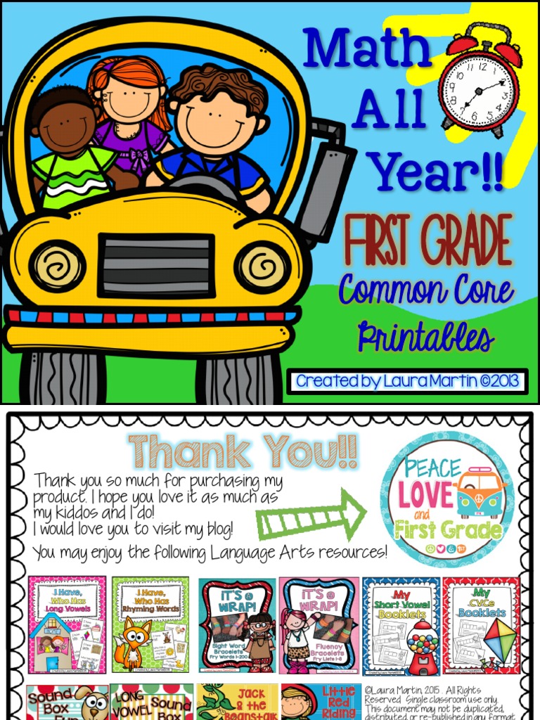 Math Year!! All: First Grade | PDF | Shape | Rectangle