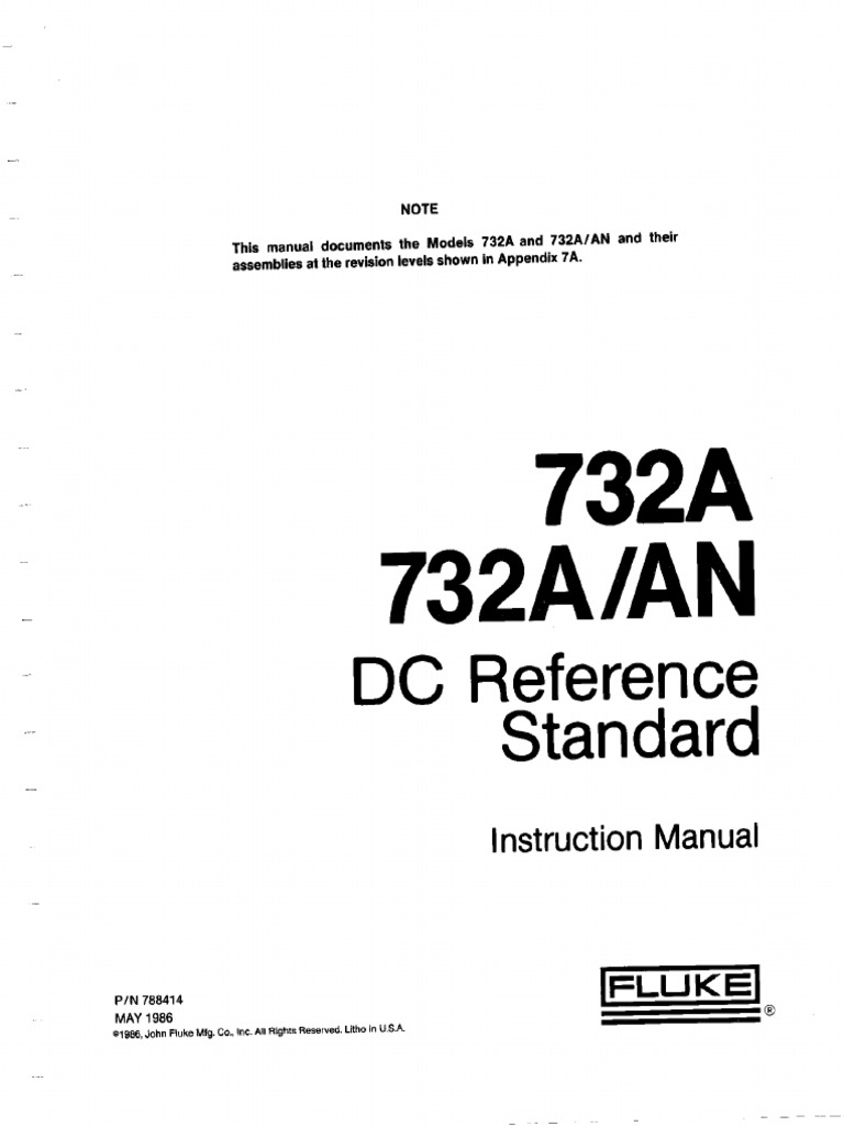 Fluke 732A An Instruction Manual | PDF