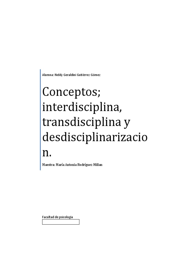 Conceptos Interdisciplina II | PDF