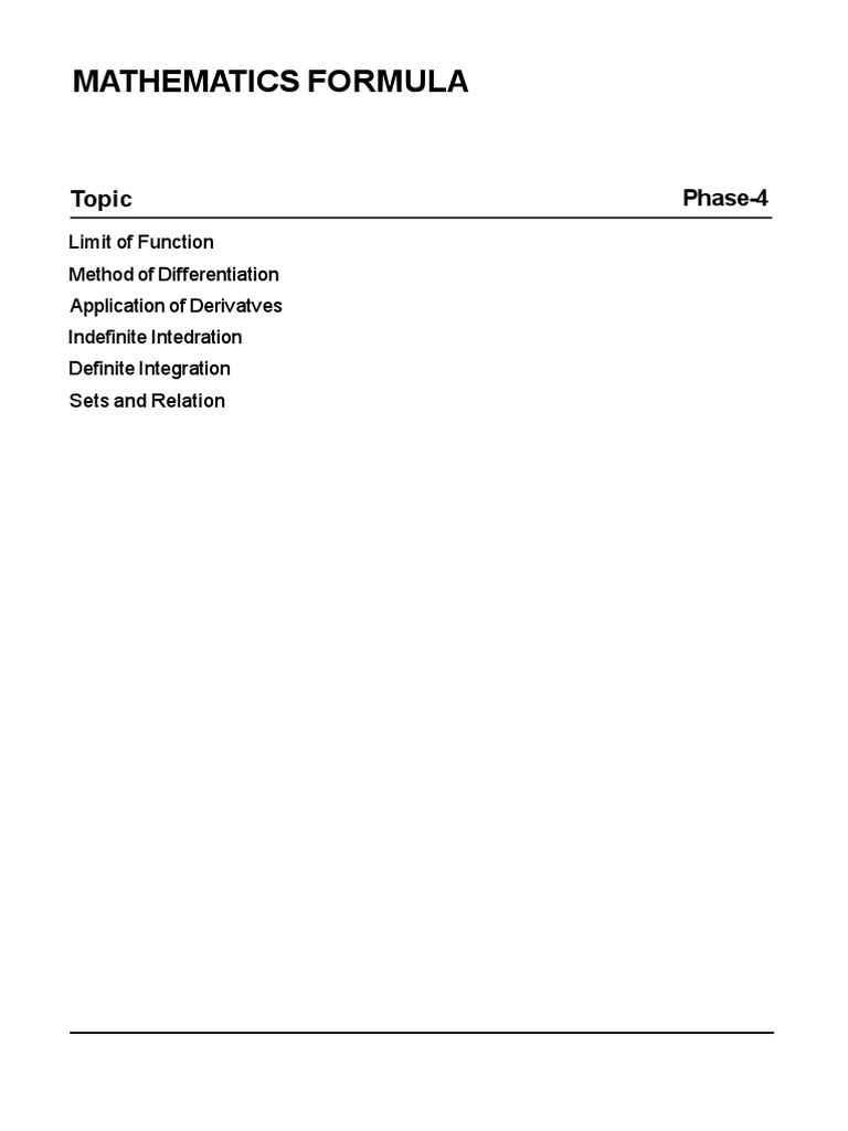 MATHEMATICS FORMULA GUIDE | PDF | Area | Trigonometric Functions