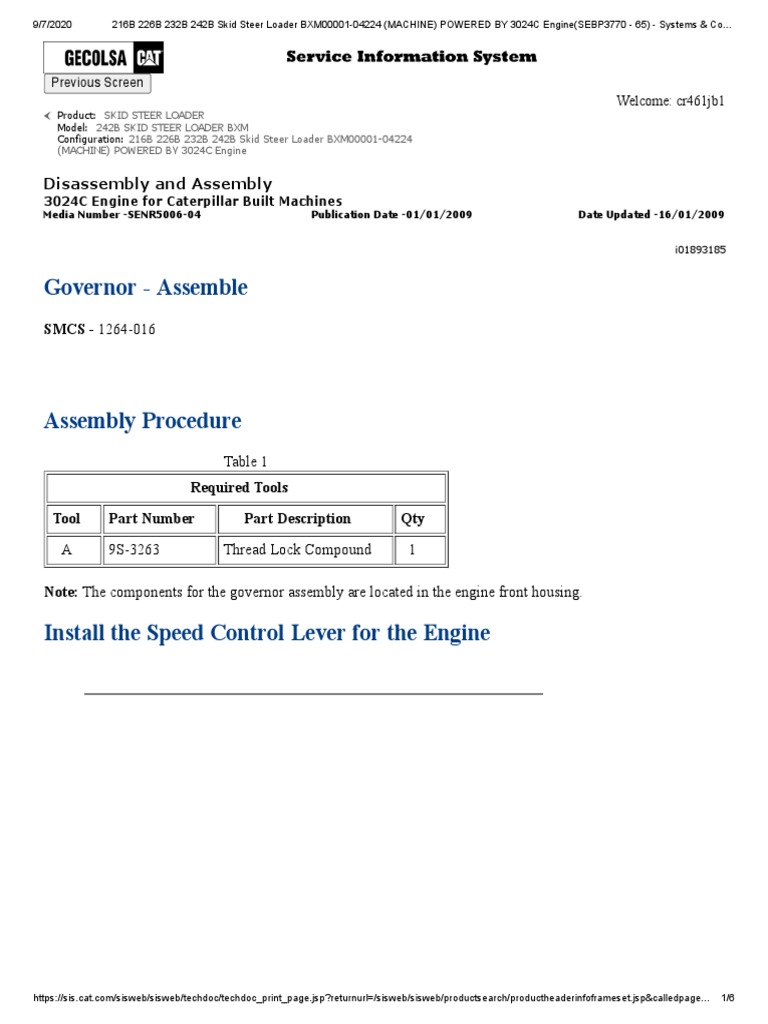 216B 226B 232B 242B Skid Steer Loader BXM00001-04224 (MACHINE) POWERED ...