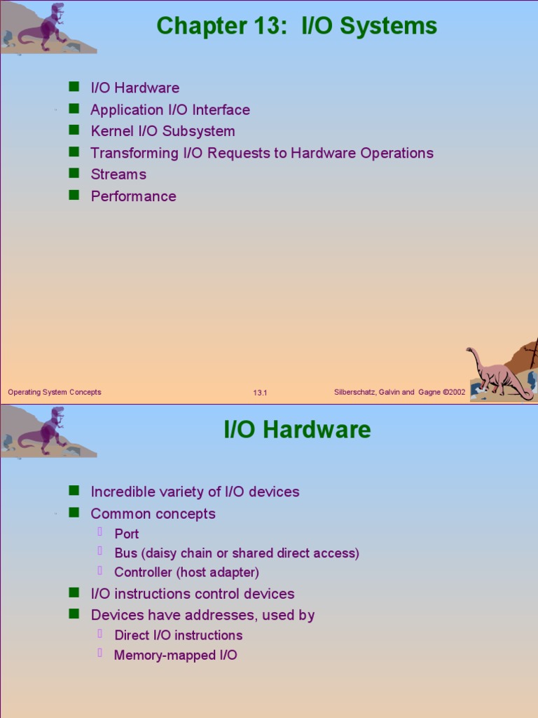 Chapter 13: I/O Systems | PDF | Input/Output | Operating System