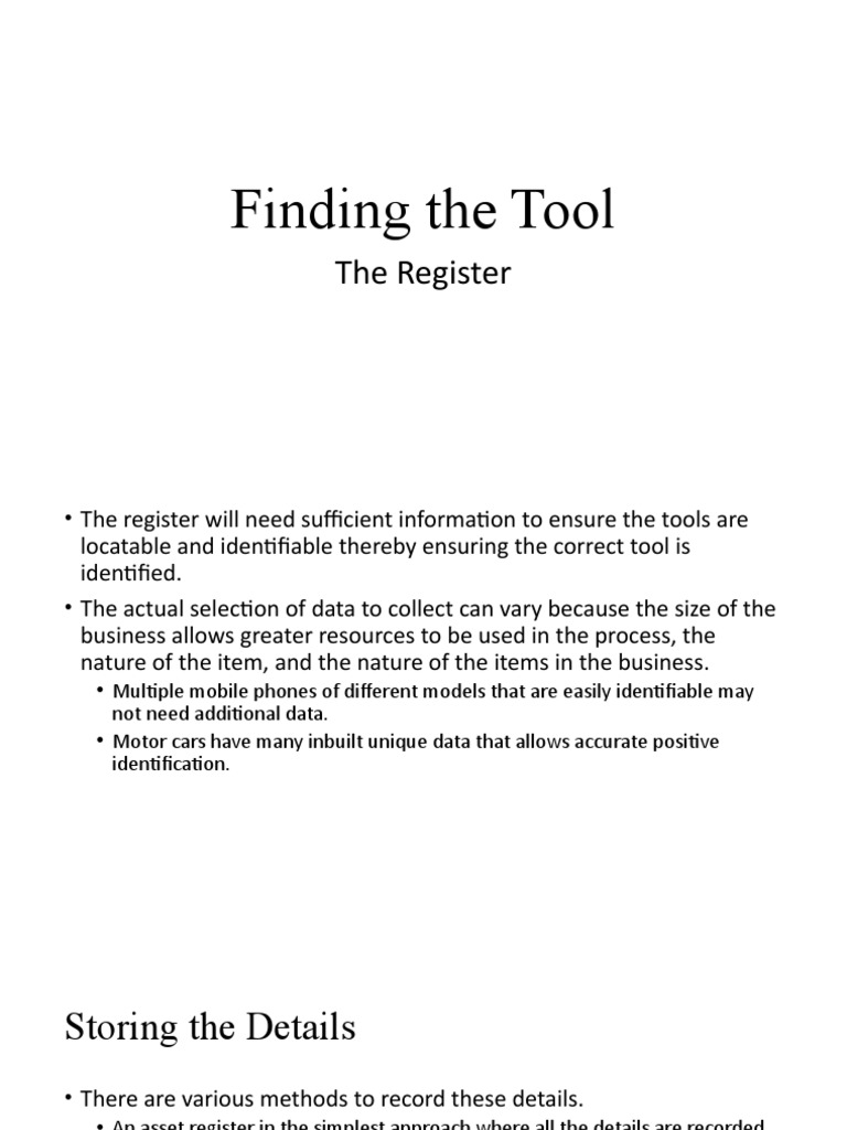 Finding The Tool | PDF | Barcode | Radio Frequency Identification