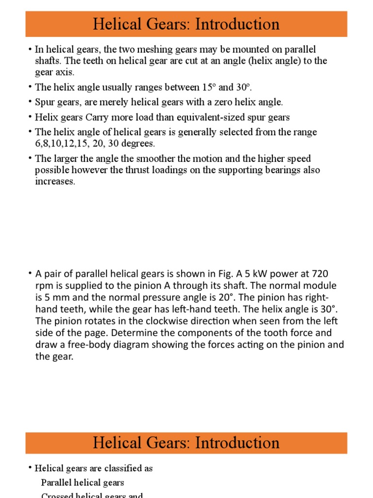Unit-3 Helical Gears | PDF | Gear | Mechanical Engineering