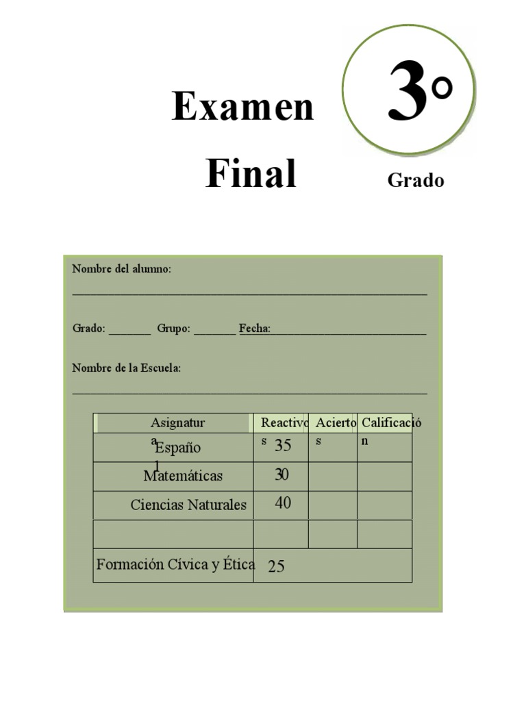 3er Grado Examen Final 2017 2018 | PDF | Nueva españa | Las emociones
