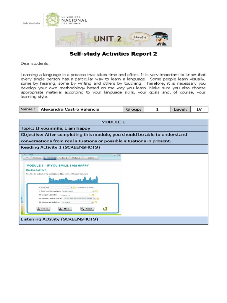 Self-Study Activities Report 2 | PDF