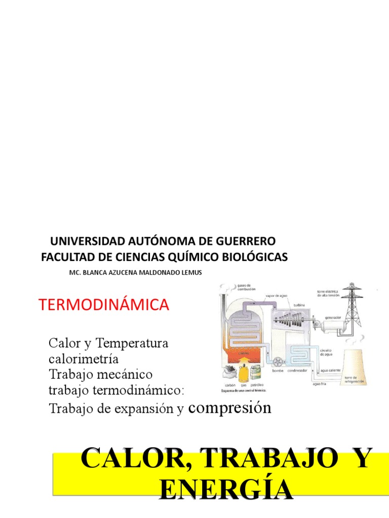 Presentación. CALOR, TRABAJO Y ENERGIA | PDF | Calor | Temperatura