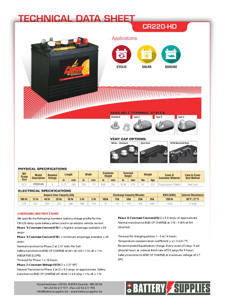 Technical Data Sheet: CR220-HD | PDF | Chemistry | Energy Technology