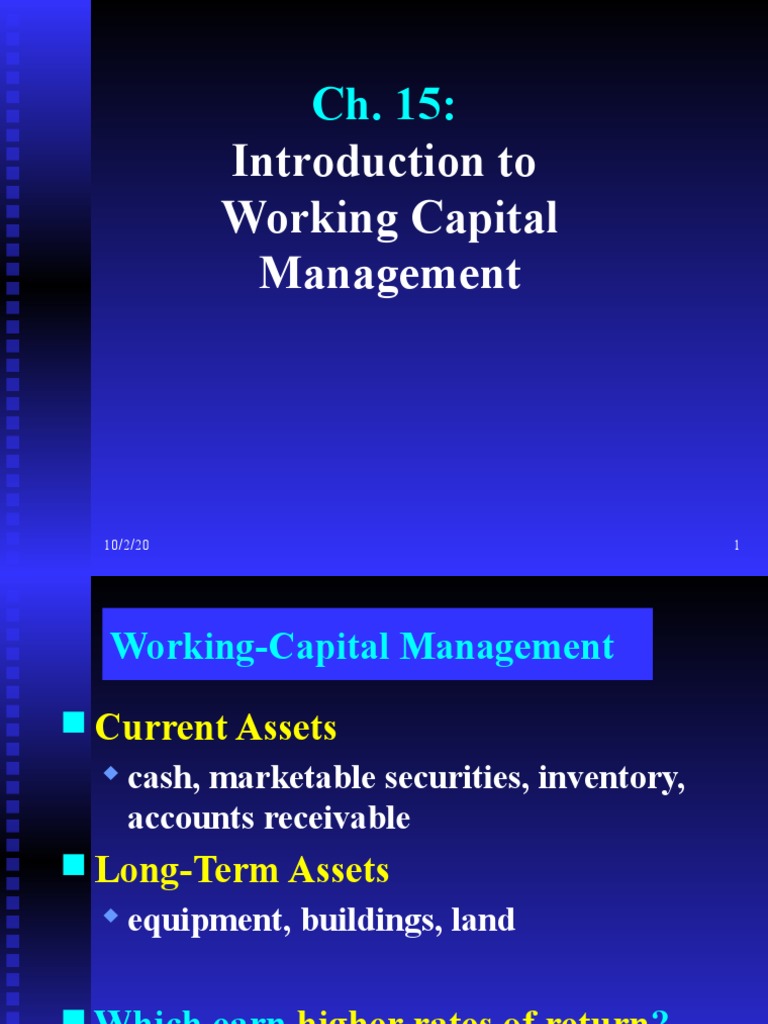 Introduction To Working Capital Management | PDF | Market Liquidity ...