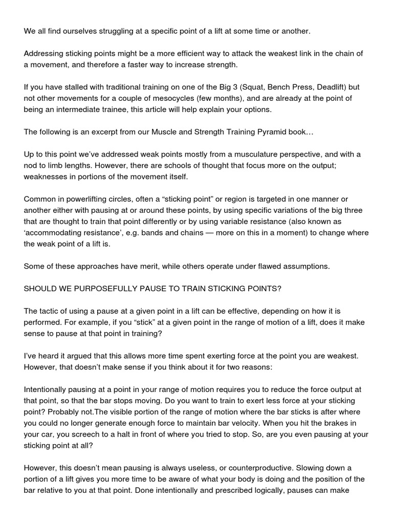 How To Address Weak Points in Your Lifts | PDF | Weightlifting | Nature