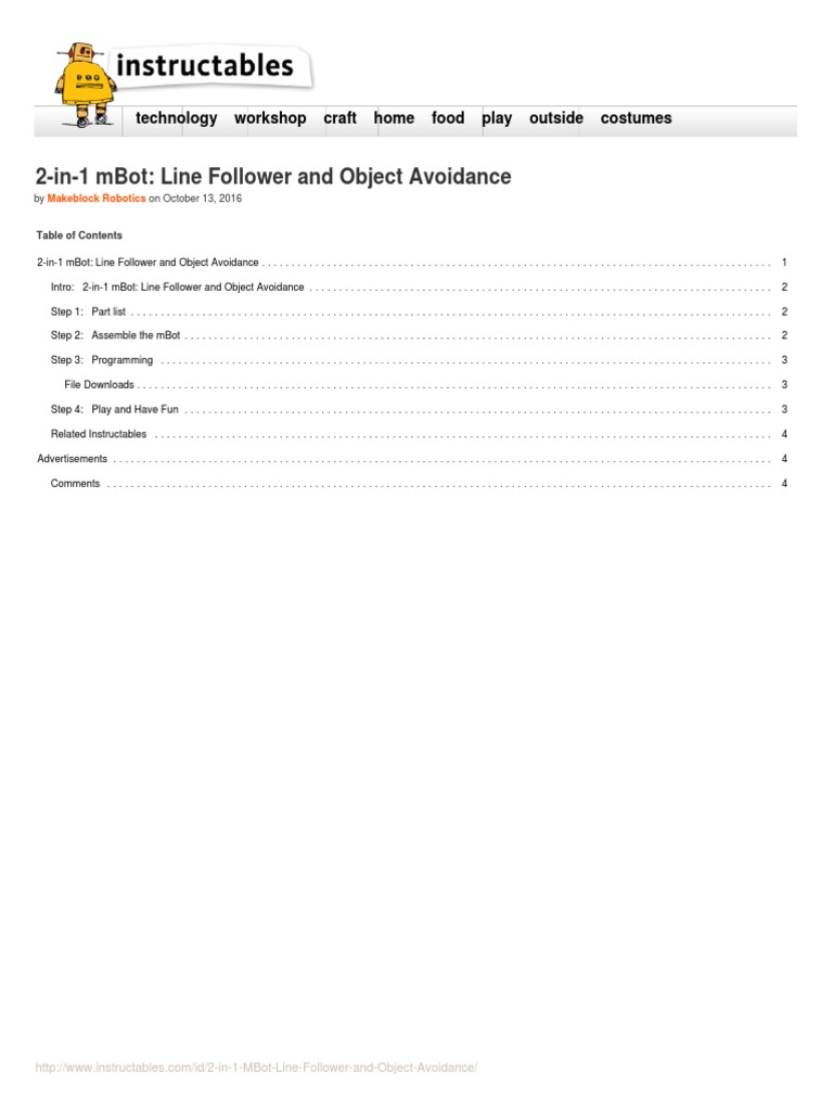 2-In-1 Mbot: Line Follower and Object Avoidance: Technology Workshop ...