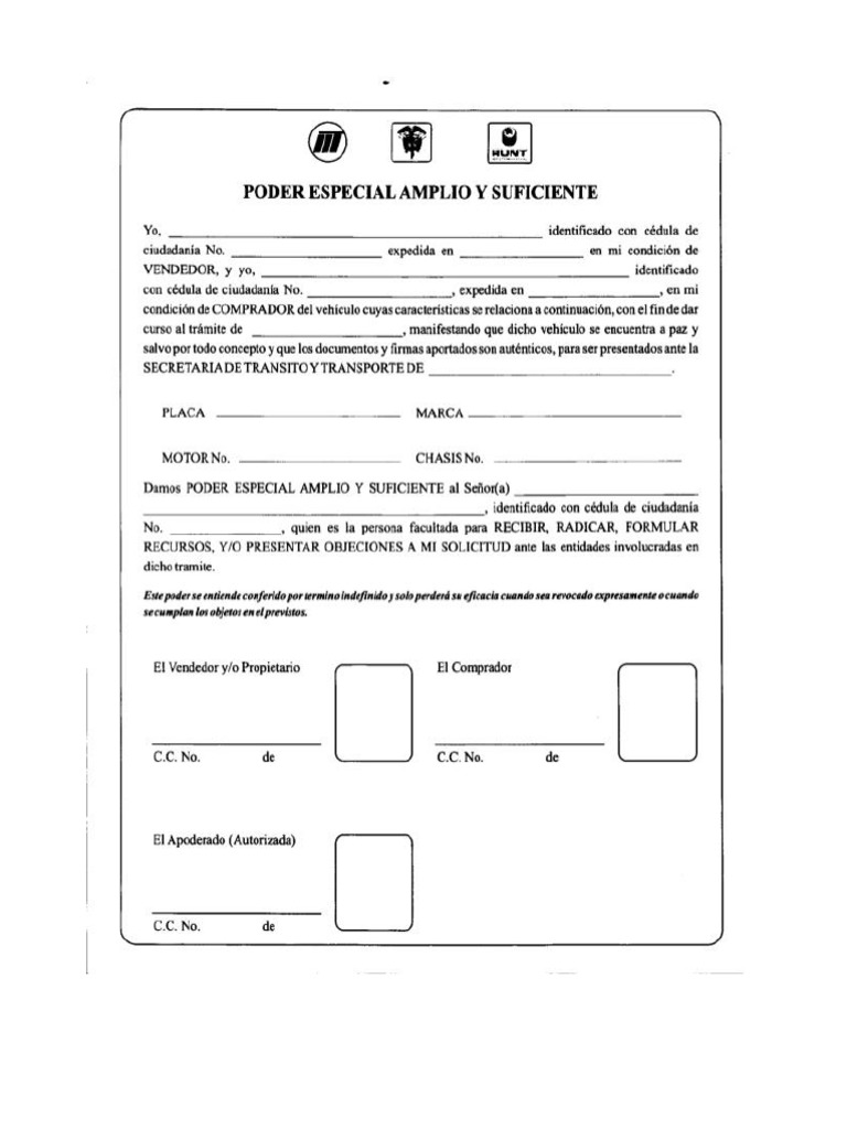 Carta Poder Venta Vehiculo | PDF