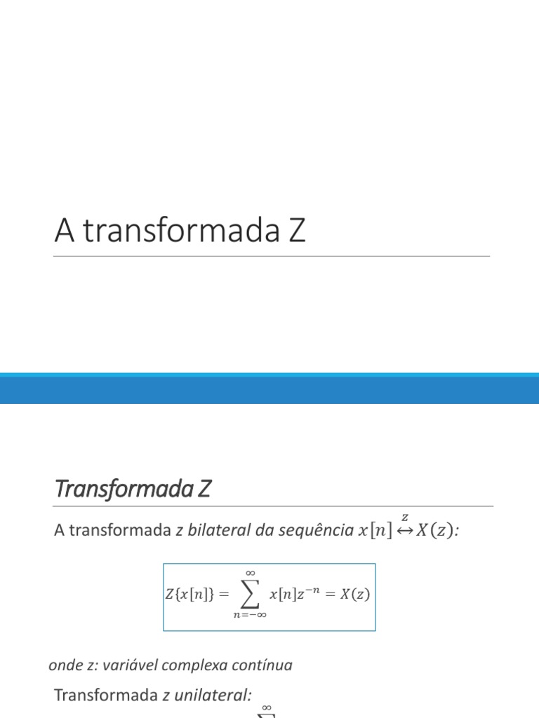 Transformada Z | PDF | Relação de recorrência | Equações